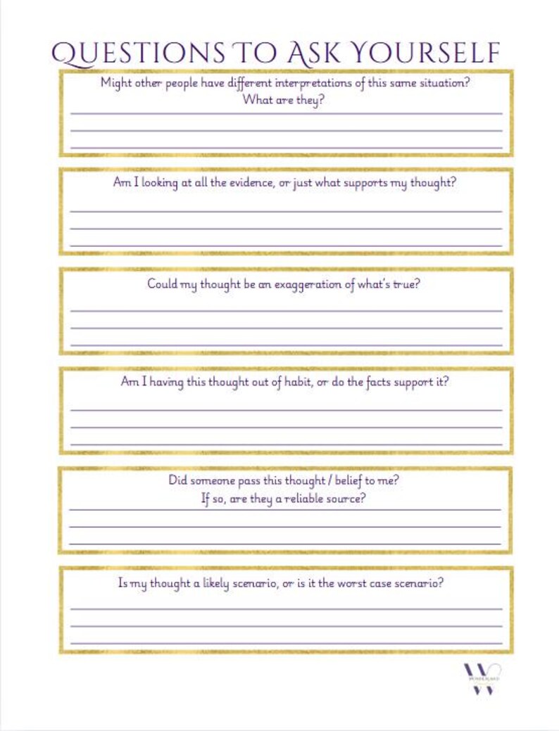 Thought Diffusion Workbook - Etsy