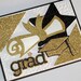 Graduation Card, Handmade Greeting Card, Features Gold Glitter Grad ...