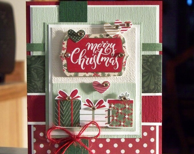 Handmade Christmas Card Merry Christmas Decorated Presents - Etsy
