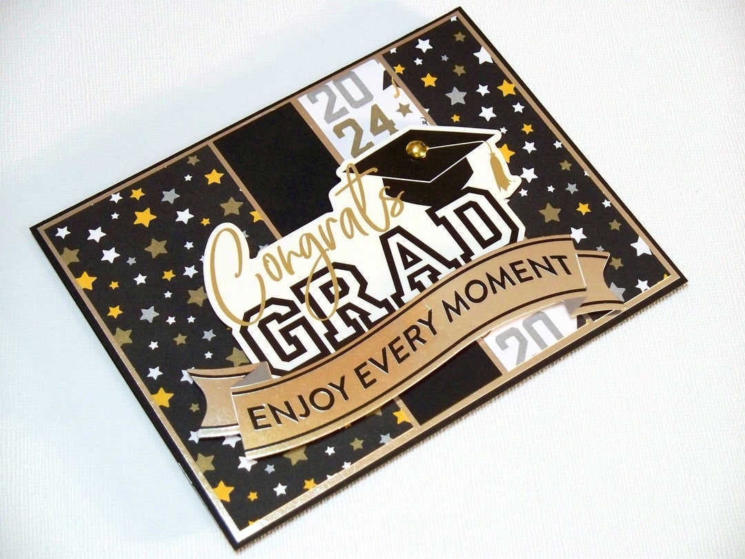 Handmade 2024 Graduation Card Gift Card Holder Features Congrats Grad ...