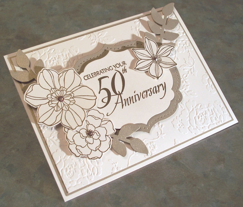 Handmade 50th Golden Anniversary Card Stampin Up Secret Garden Etsy Handmade 50th Golden Anniversary Card Stampin Up Secret Garden Etsy