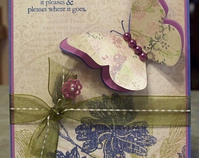 Handmade Greeting Card, Love is Like a Butterfly... - Etsy