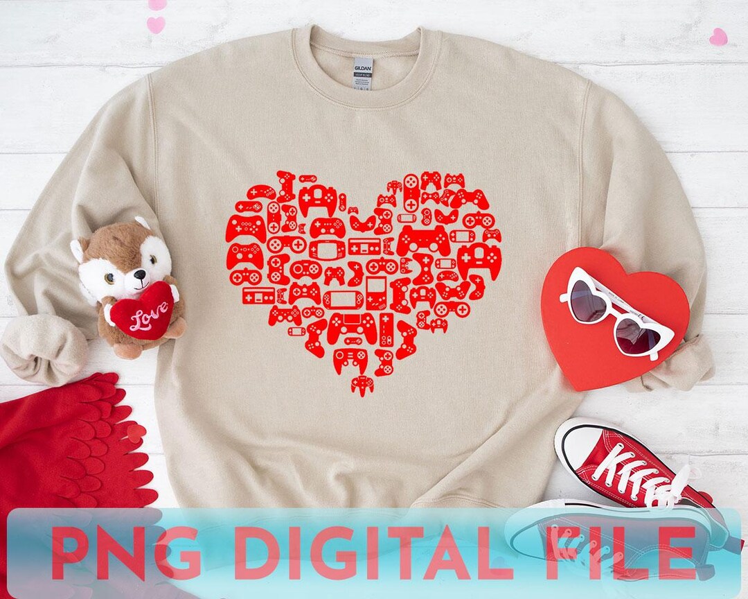 Funny Gamer Valentines PNG, Gamer Heart Png, Valentine's Day Png ...