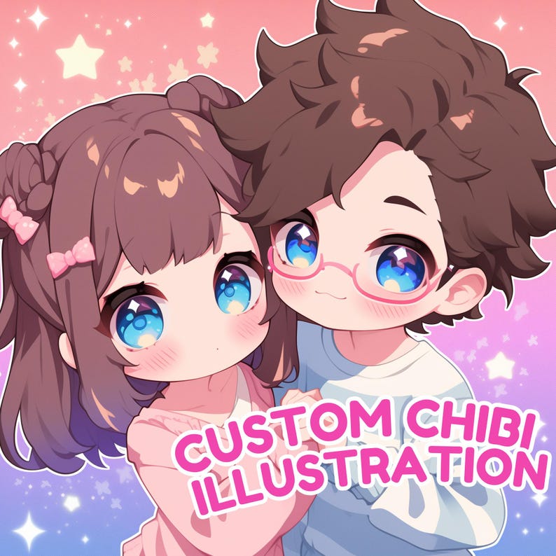 Custom Chibi Character Commission | Cute Anime Chibi Art | Personalized ...