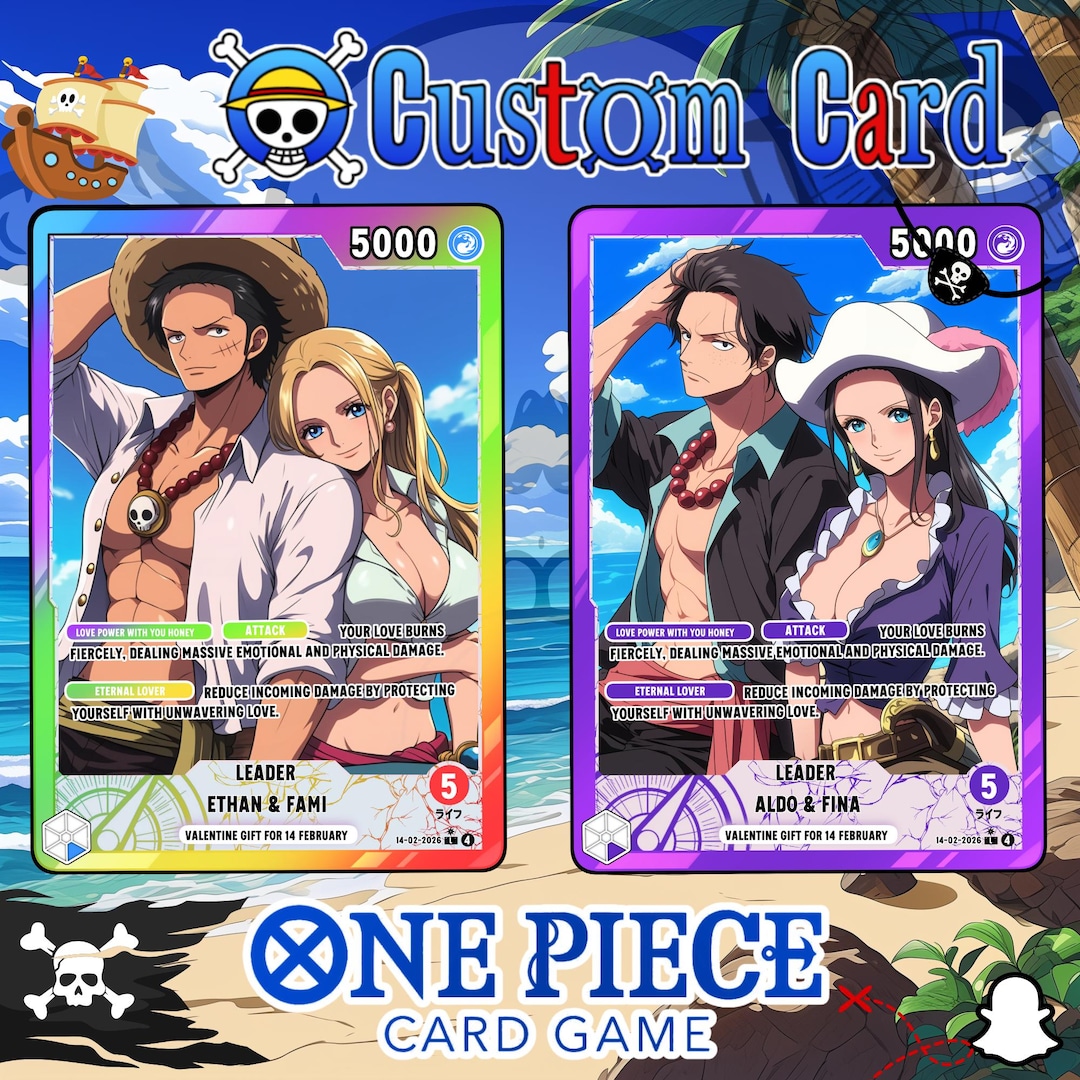 Custom One Piece Anime Card | Personalized Manga Style Card | Valentine ...