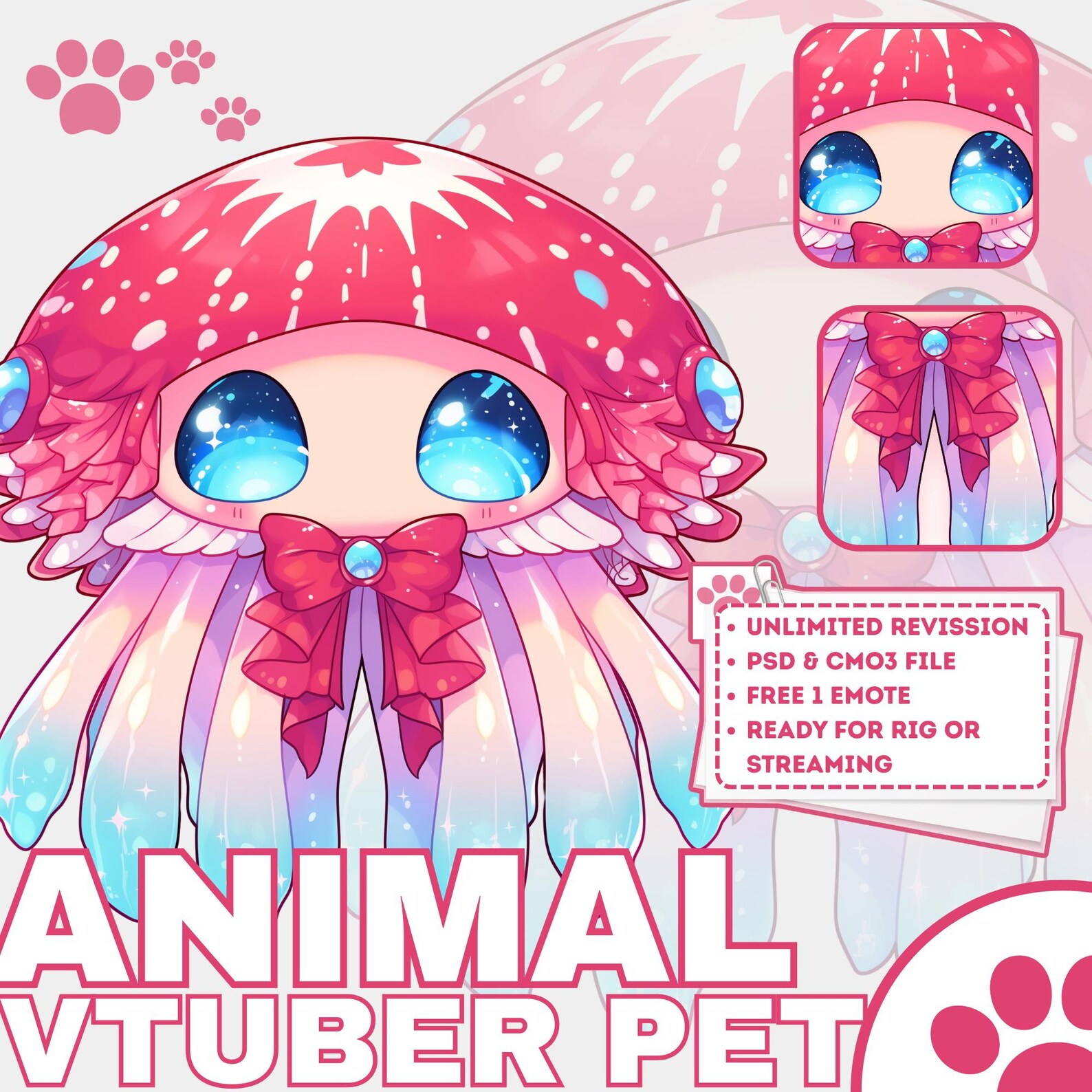 Custom Animated Stream Pet | Chibi Vtuber Mascot | Live2d Animal for ...
