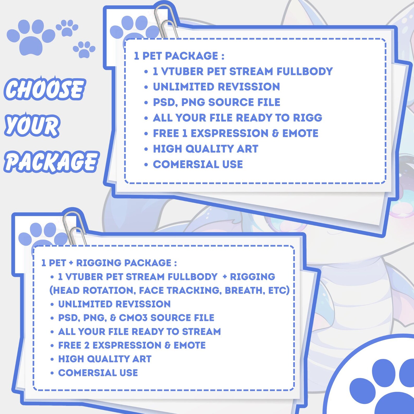 Custom Animated Stream Pet | Chibi Vtuber Mascot | Live2d Animal for ...