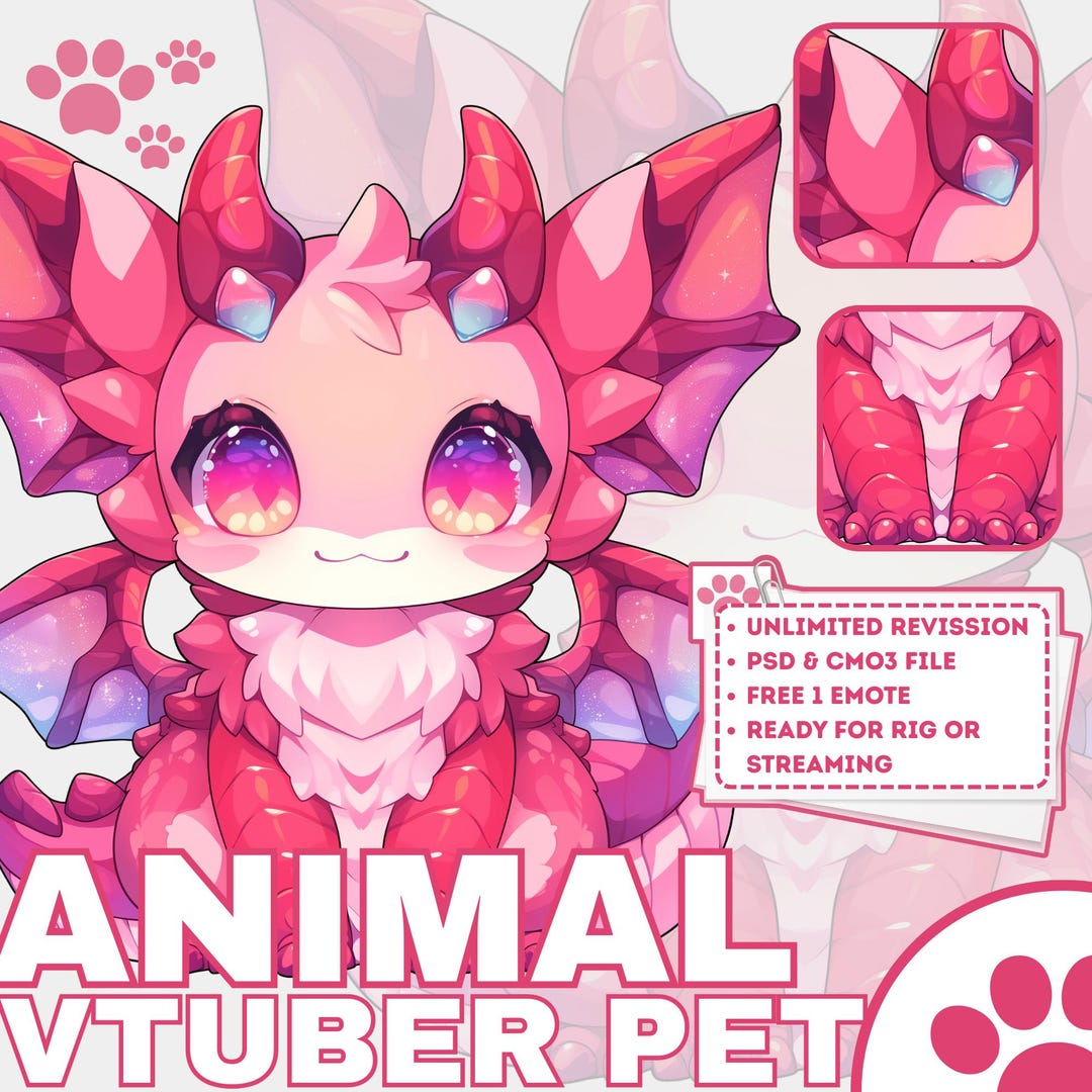 Custom Animal Vtuber Pet | Chibi Live2d Mascot | Animated Stream Widget ...