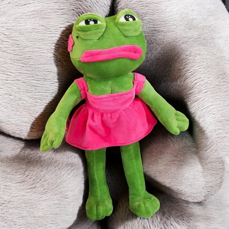 Sad Frog Plush - Cute Pepe the Sad Frog Plushie, Adorable Animal Plush ...