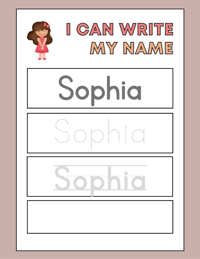 Name Tracing Worksheets for Kids Toddlers - Etsy