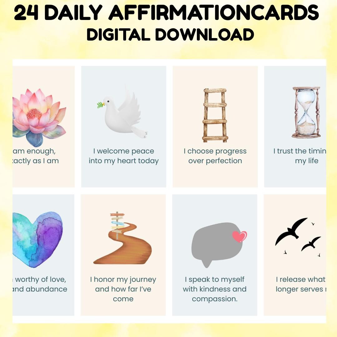 Self-love Affirmation Cards Printable | Calm Living Reflections | You ...