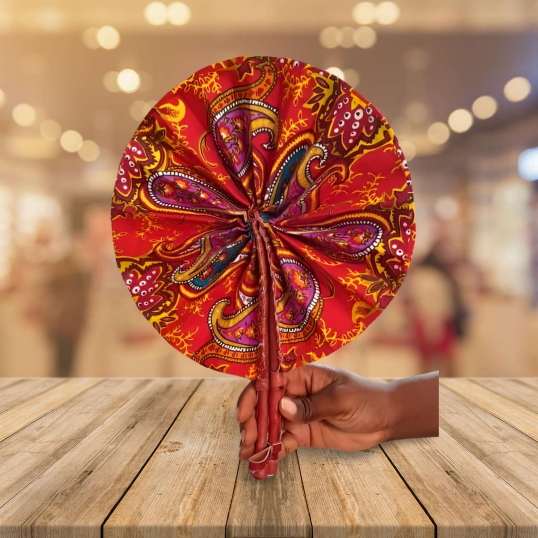 12pcs of Handmade Ghanaian Fabric Fans at Wholesale Price. Free ...