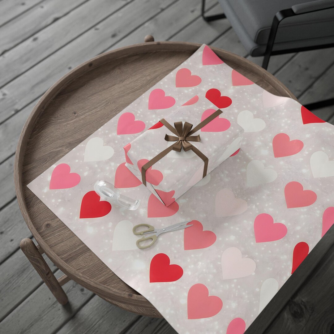 Heart Wrapping Paper - Etsy