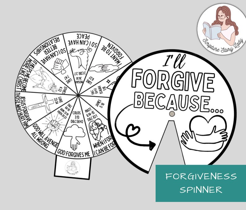 Kids Bible Forgiveness Mobile & Spinner Wheel Crafts, Children and ...