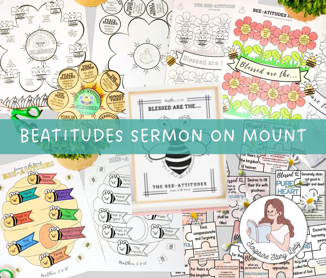 Beatitudes Bible BIG BUNDLE: Sermon on Mount, Matthew 5/luke 6 Bible ...