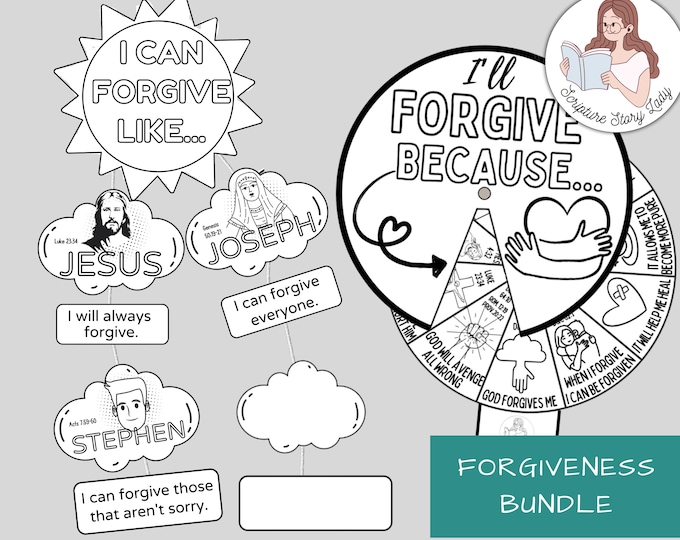 Kids Bible Forgiveness Mobile & Spinner Wheel Crafts, Children and ...