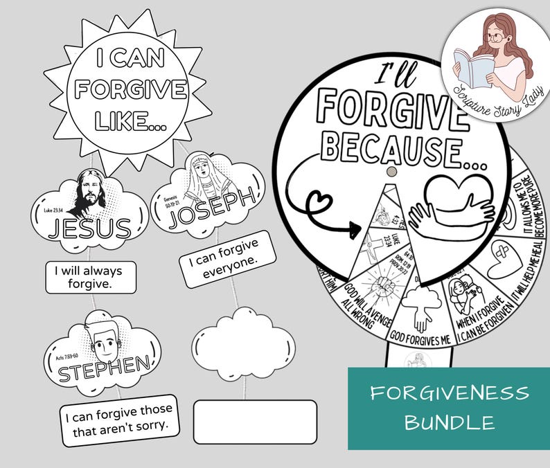 Kids Bible Forgiveness Mobile & Spinner Wheel Crafts, Children and ...