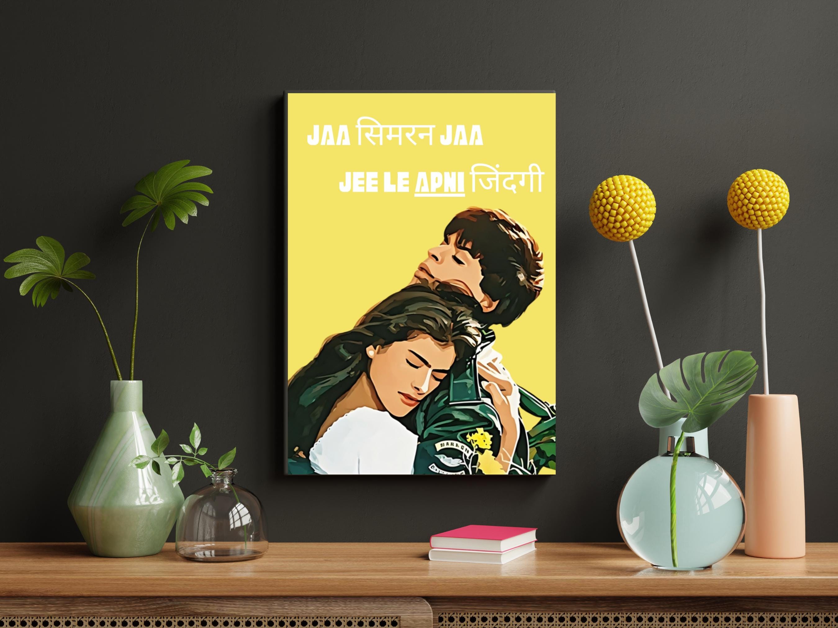 Bollywood Poster Shah Rukh Khan Kajol DDLJ | Bollywood Wall Art ...