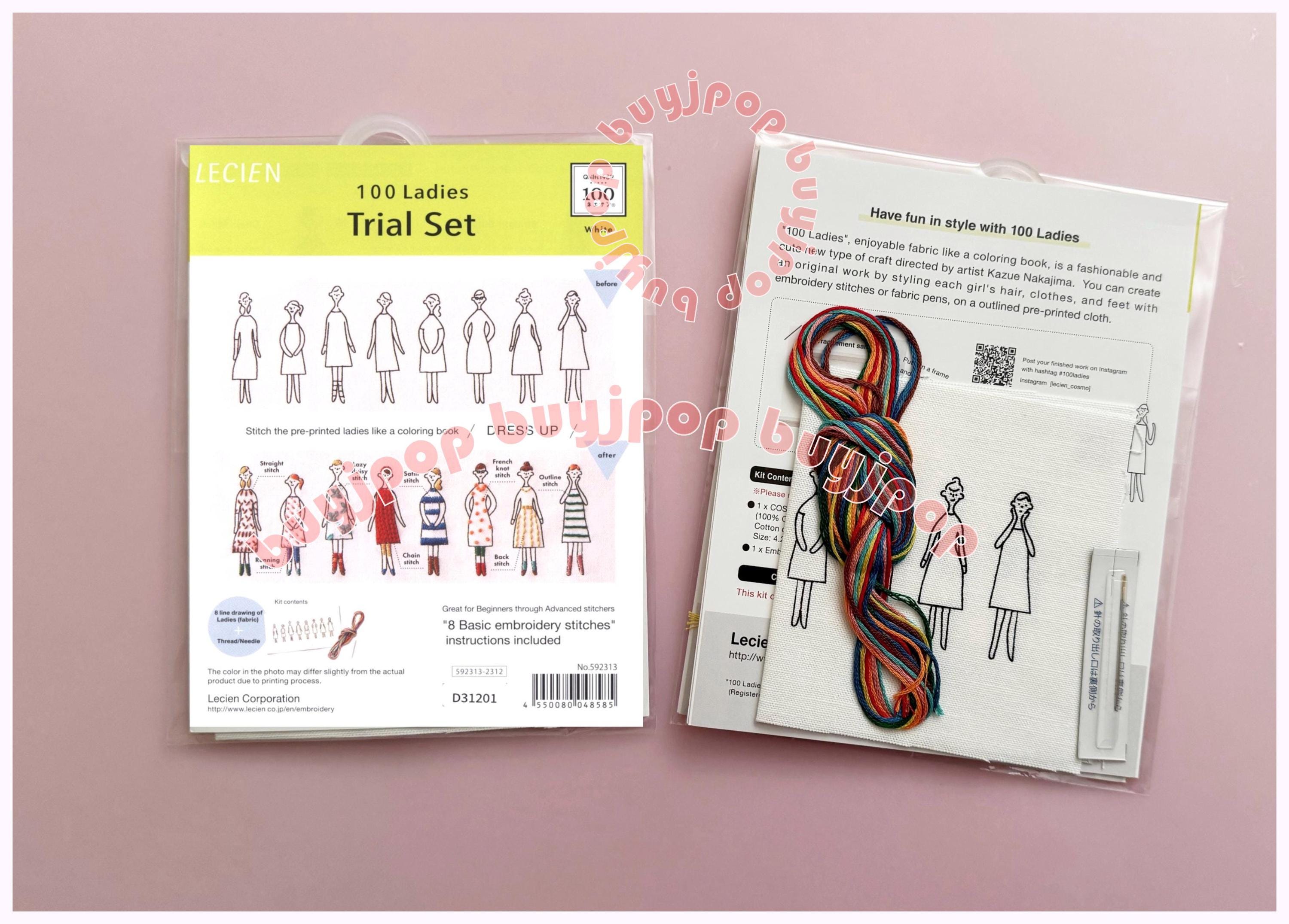 English Edition Japan Lecien 100 Ladies Embroidery Trial Set - Pattern ...