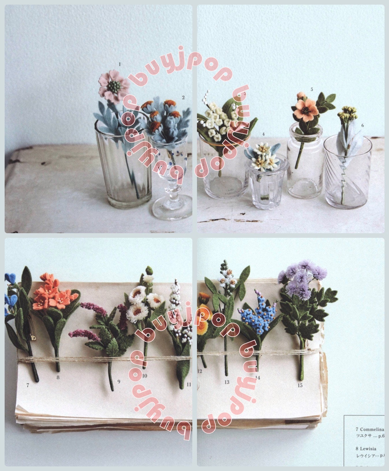 Pienisieni Japanese Felt Craft Pattern Book Felt Wildflower - Etsy