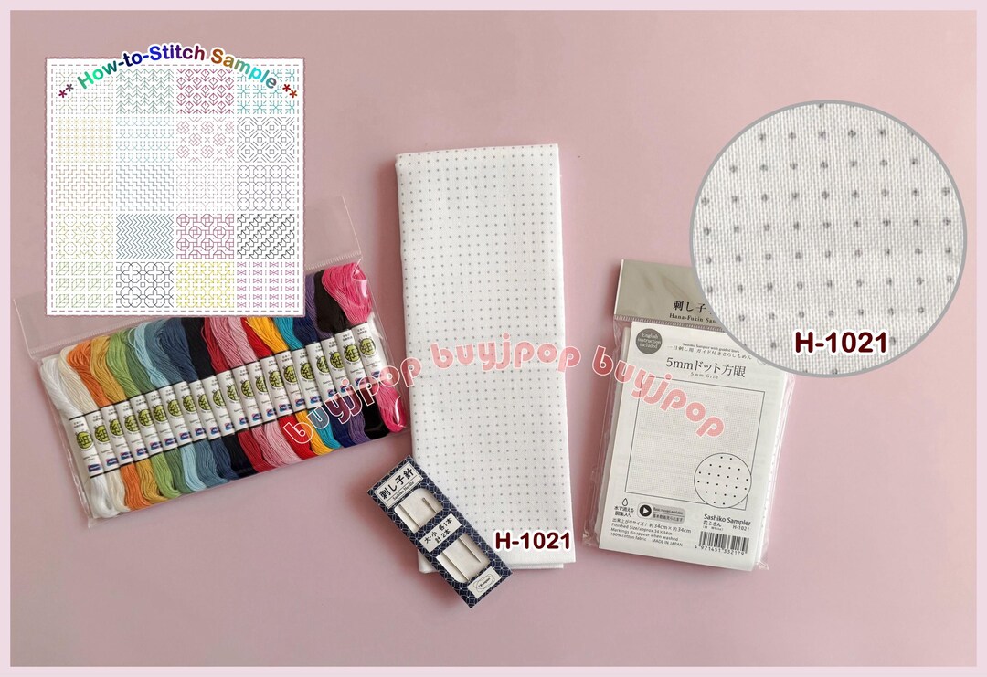 Japan Olympus Embroidery Sashiko Pattern Cloth Sampler 5mm DOT Grid H ...