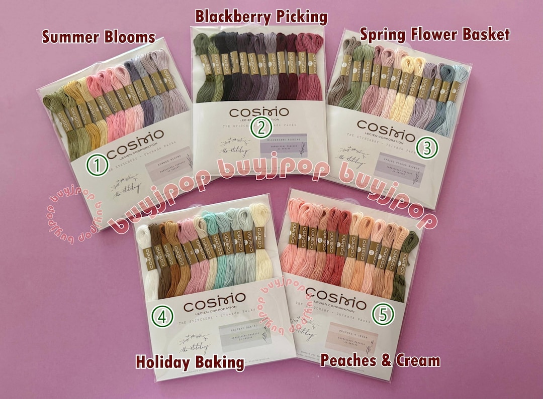 Japan Lecien Cosmo 12 Skeins Embroidery Thread Floss Set PASTEL and ...