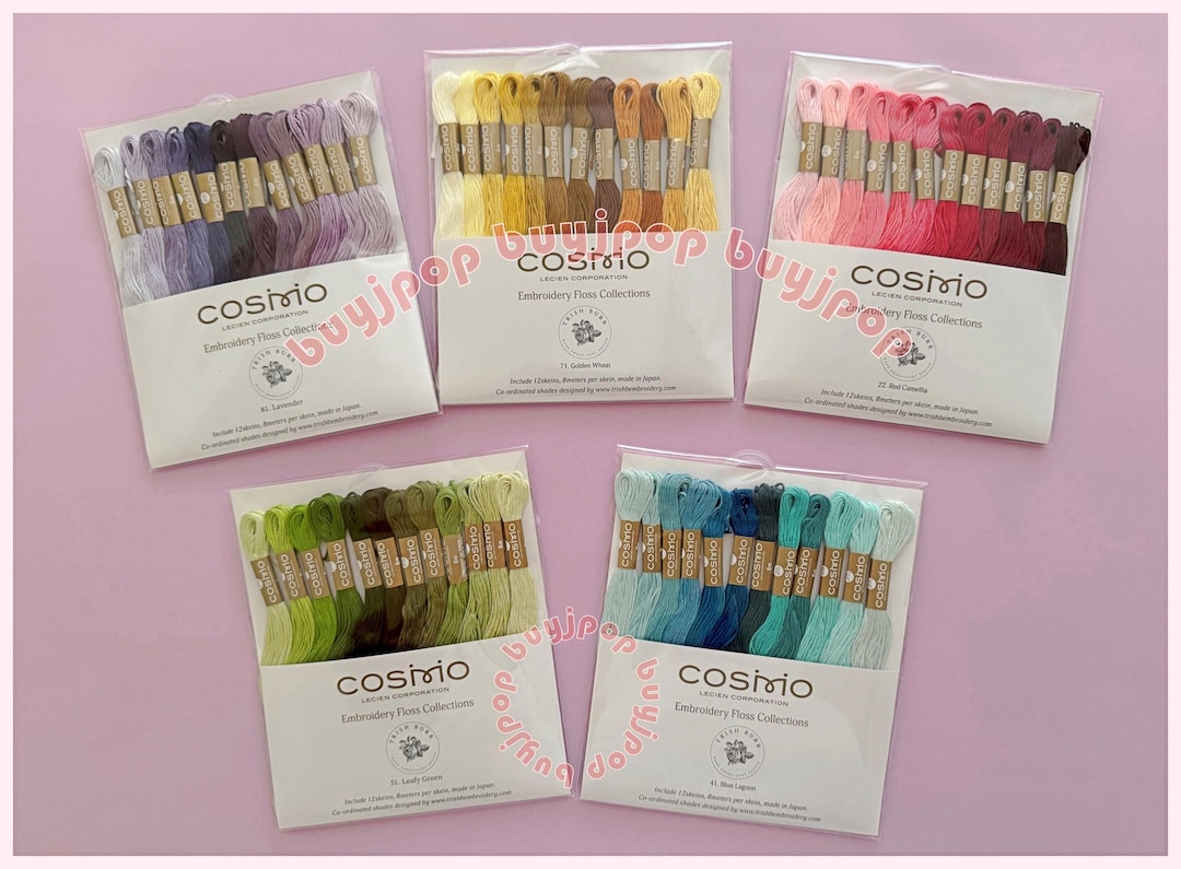 Japan Lecien Cosmo Embroidery Thread Floss Set 12 Skein Solid Color ...
