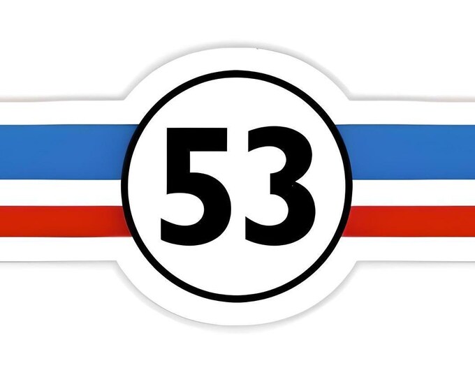 Herbie the Race Car Decals — Premium Fabric Art Car Decal, Peel & Stick ...