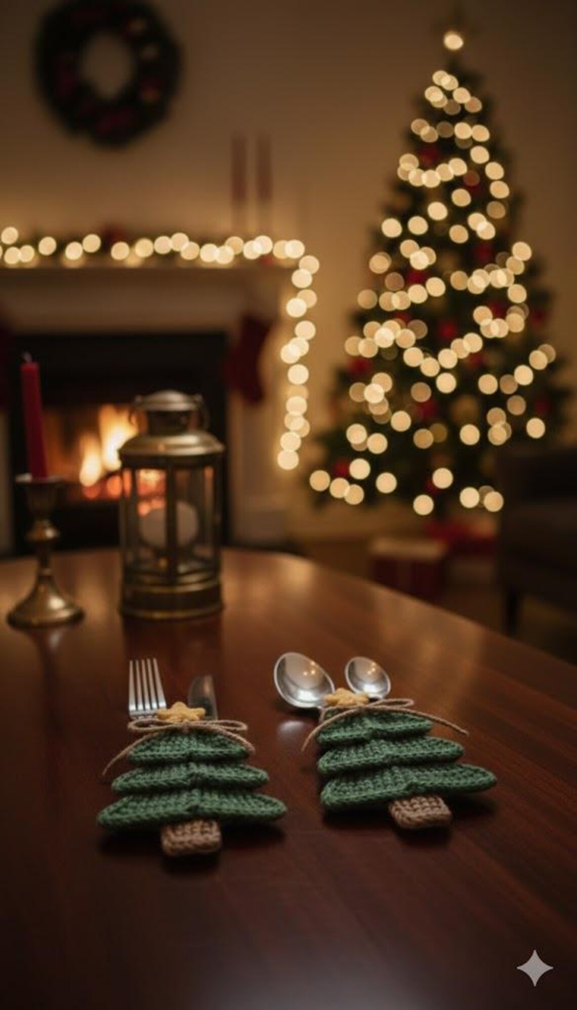 Christmas Tree Cutlery Holder – Handmade Crochet Holiday Table ...