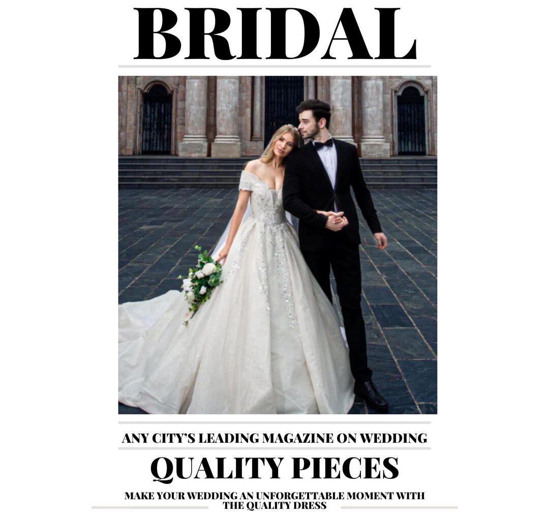 Personalized Wedding Magazine Cover Template – Custom Bridal Keepsake ...