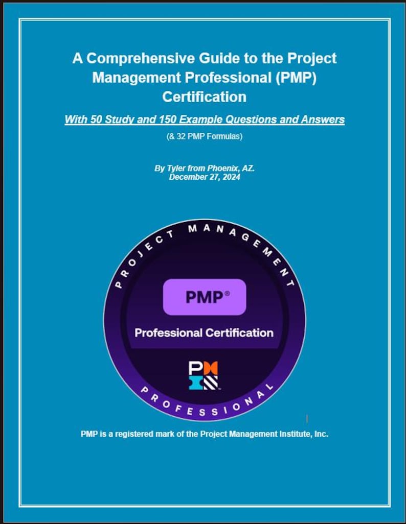 Comprehensive Guide to PMP Exam With Example Questions - Etsy