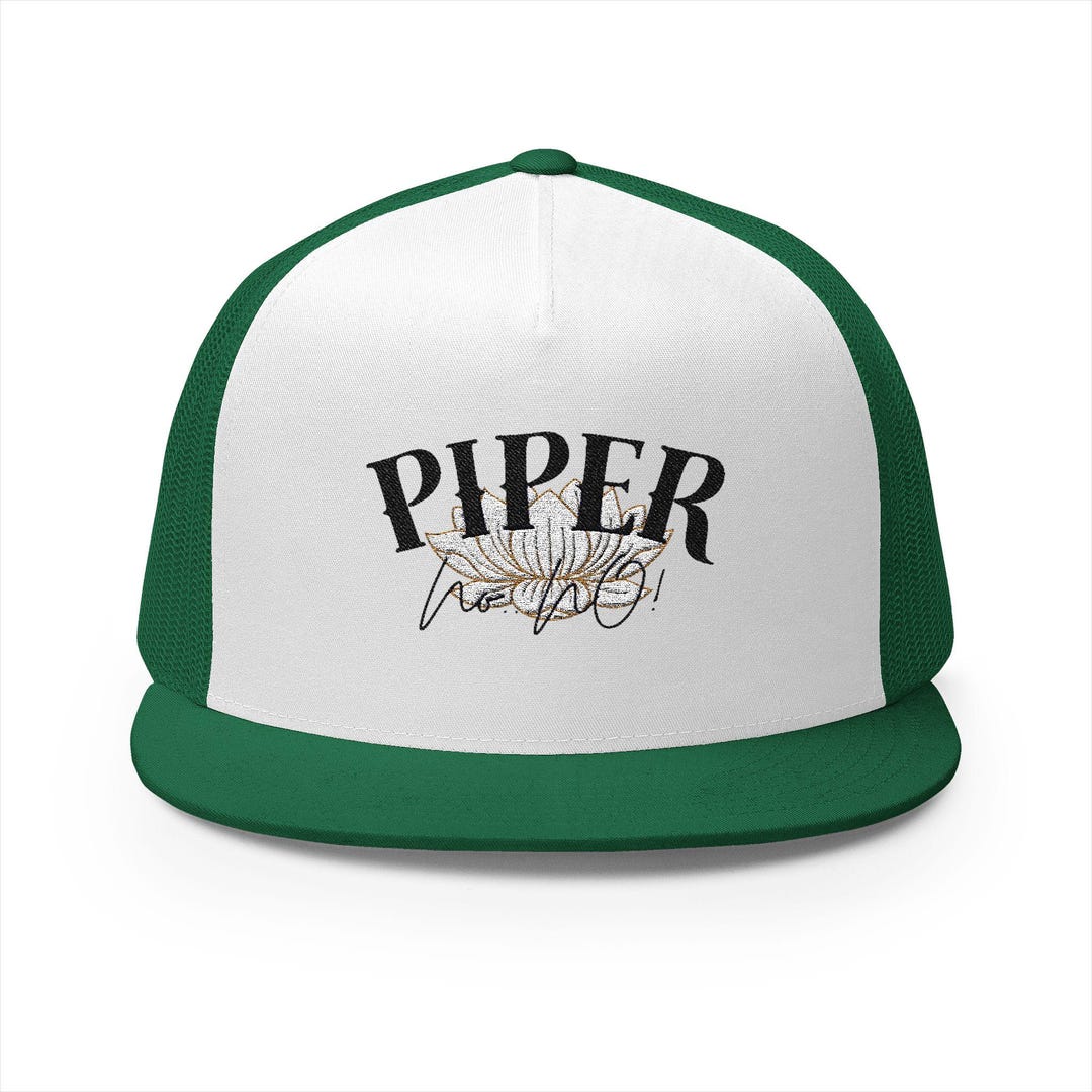 Piper No! Embroidery _ 5 Panel Trucker Cap (embroidery) - Etsy