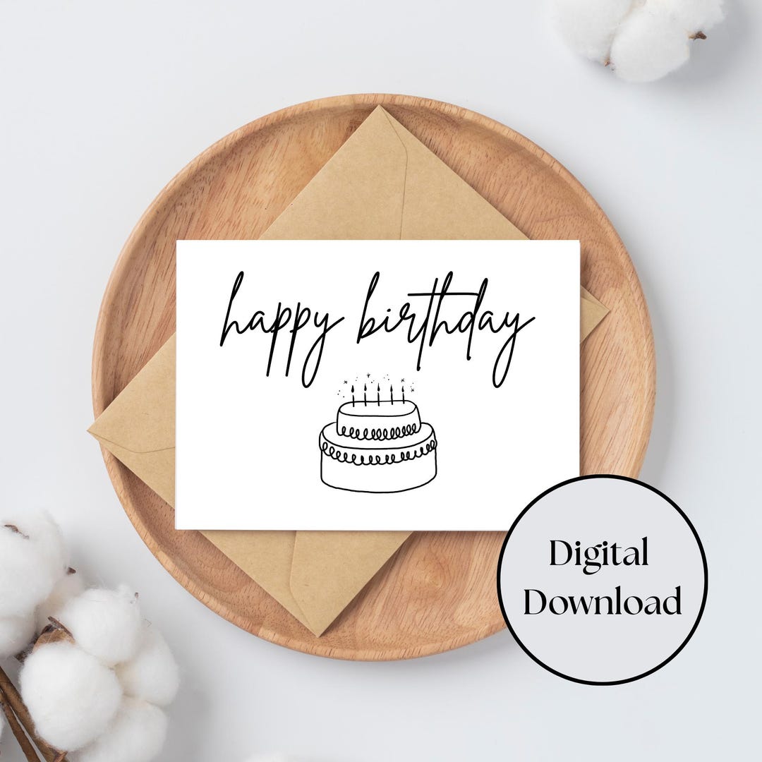 Simple Birthday Card: Printable 5x7 Digital Download - Etsy