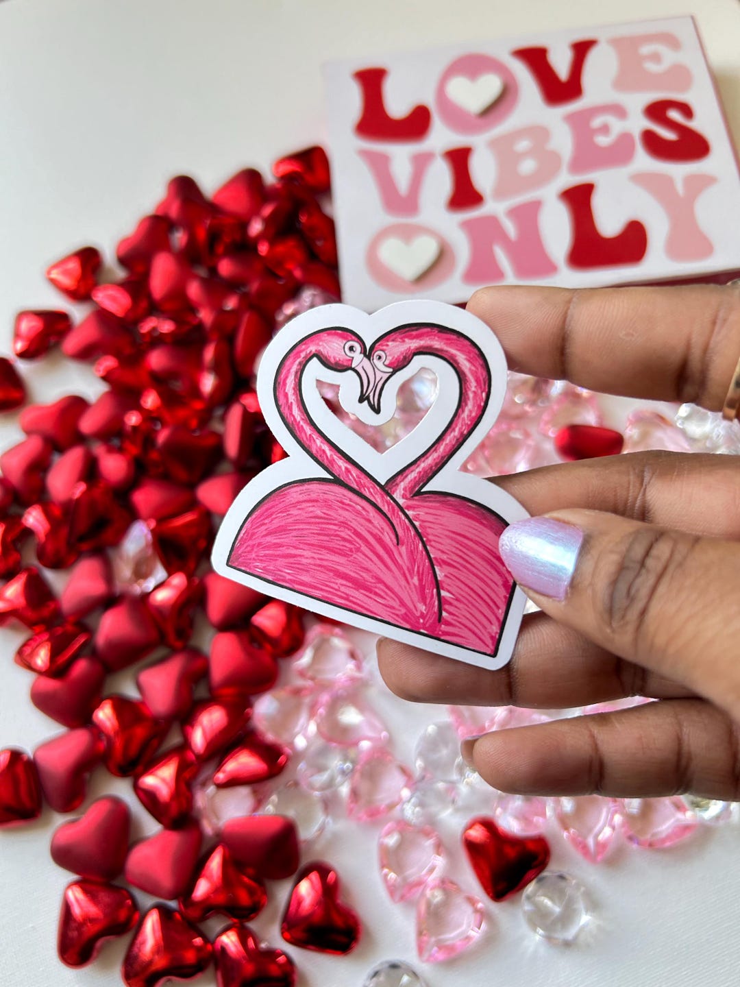 Love Birds Sticker Valentines Sticker Heart Sticker Handmade Sticker ...