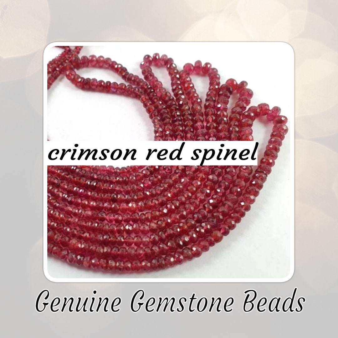 GEM SALE Crimson Red Spinel Faceted Rondelle Beads, Choose a Size - Etsy