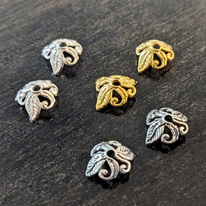 Leaf Bead Caps - Etsy