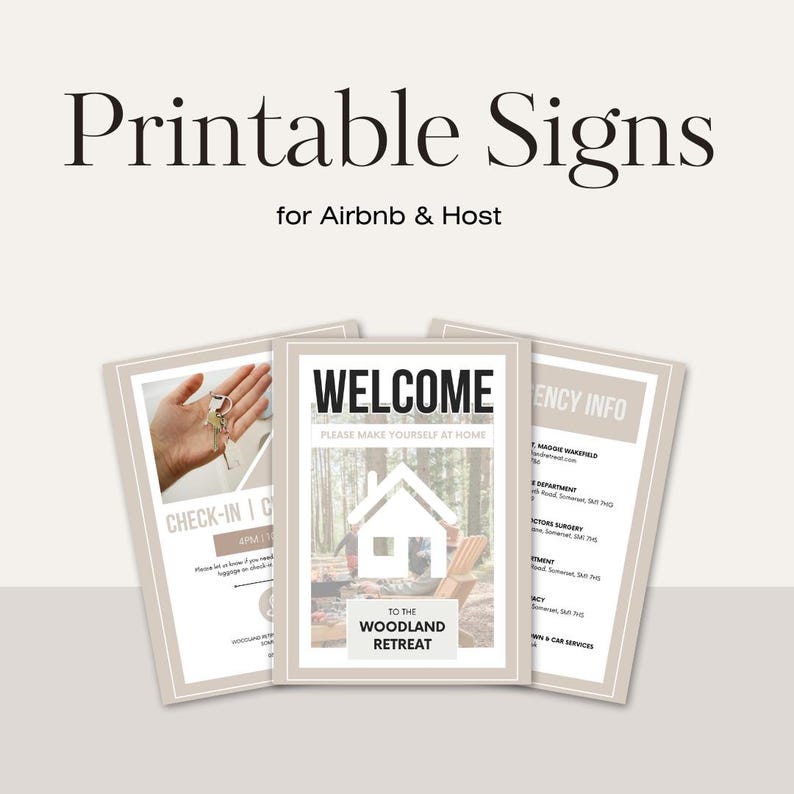 Airbnb & Host Printable Signs - Etsy