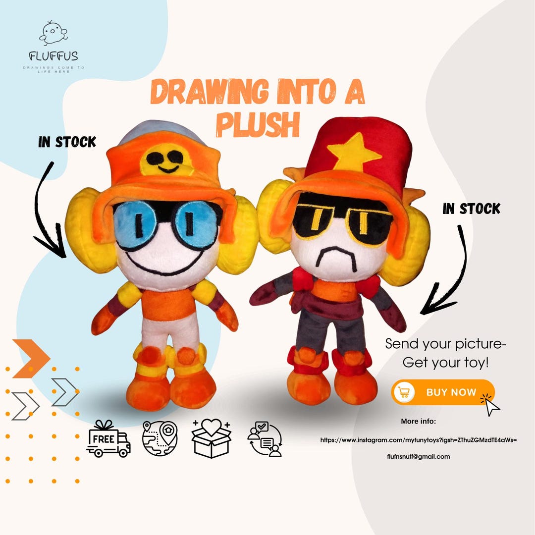 Larry and Lawrie,browlstars,plush Toy Based on an Anime Cartoon or ...