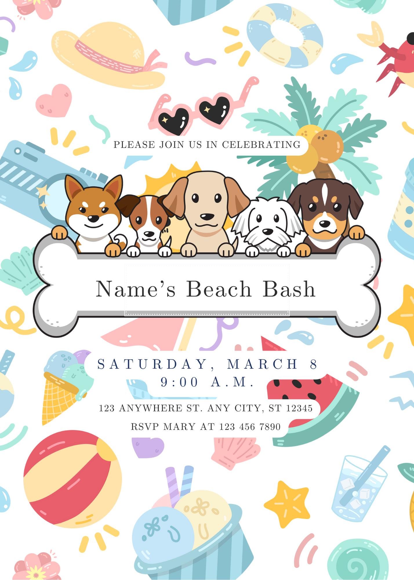 Custom Pet Puppy Shower Invitation Template - Etsy