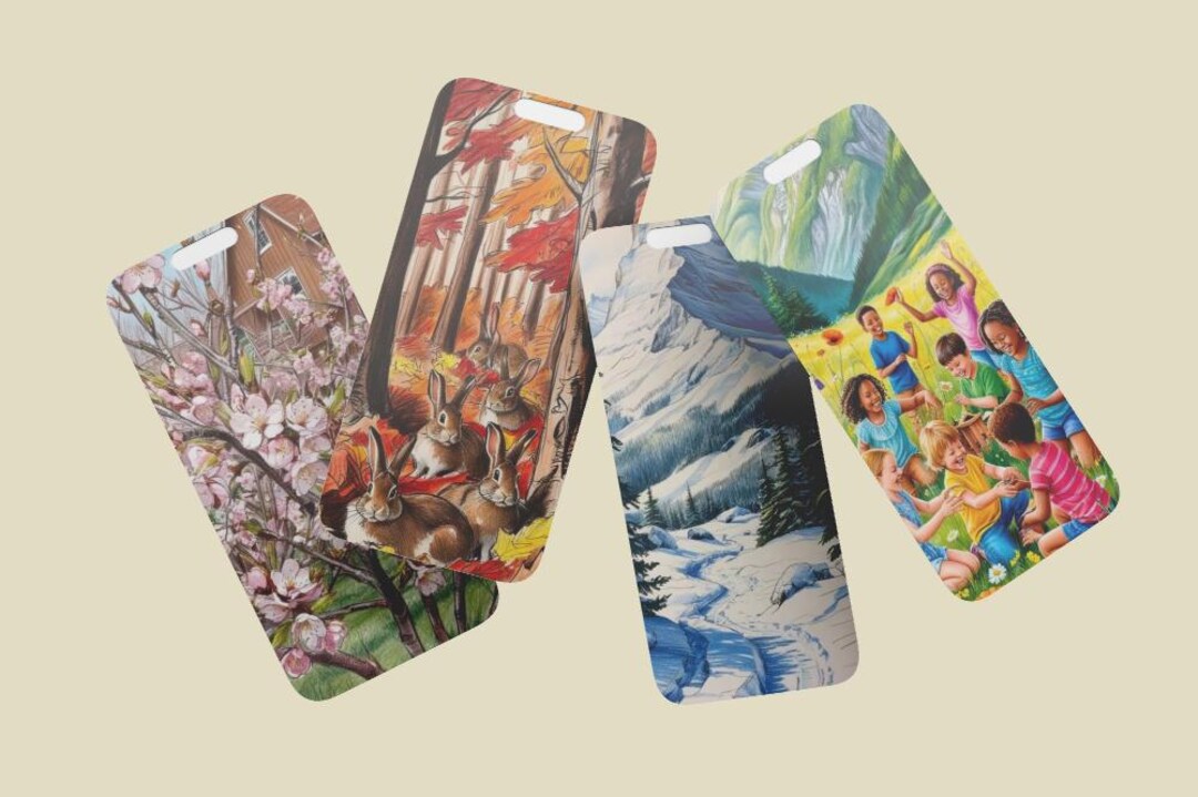 Printable Bookmarks, Four Seasons Picture Bookmark, Digital Bookmark ...