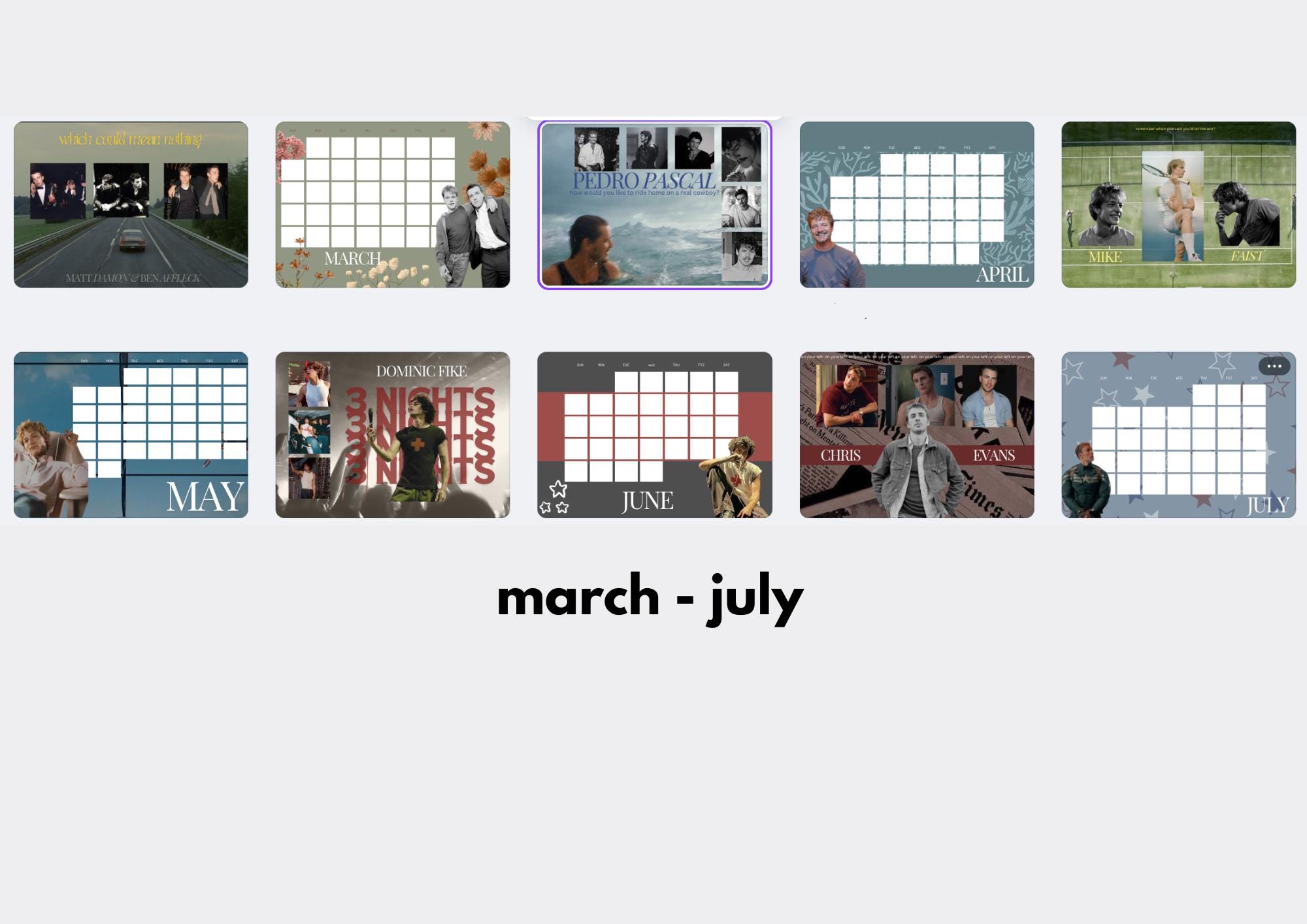 CRUSH CALENDAR Fun Printable New Years' Calendar Digital Download, Look ...