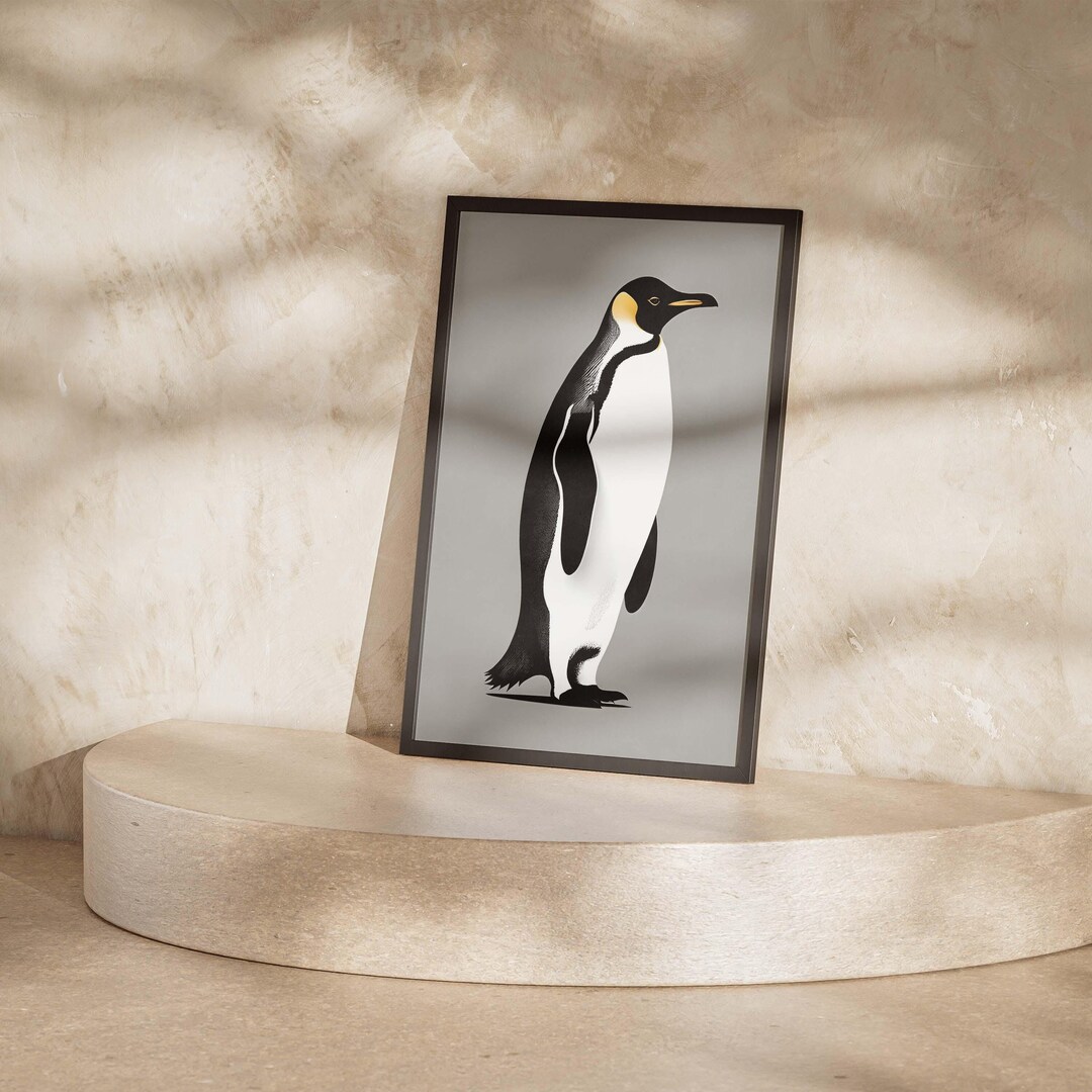 Emperor Penguin Poster Minimalist Animal Wall Art - Etsy