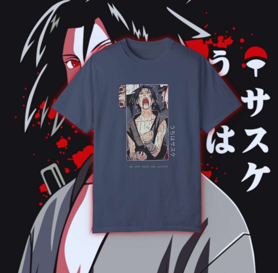 Sasuke Uchiha T-shirt, Naruto Anime Tee, Otaku Streetwear, Japanese ...