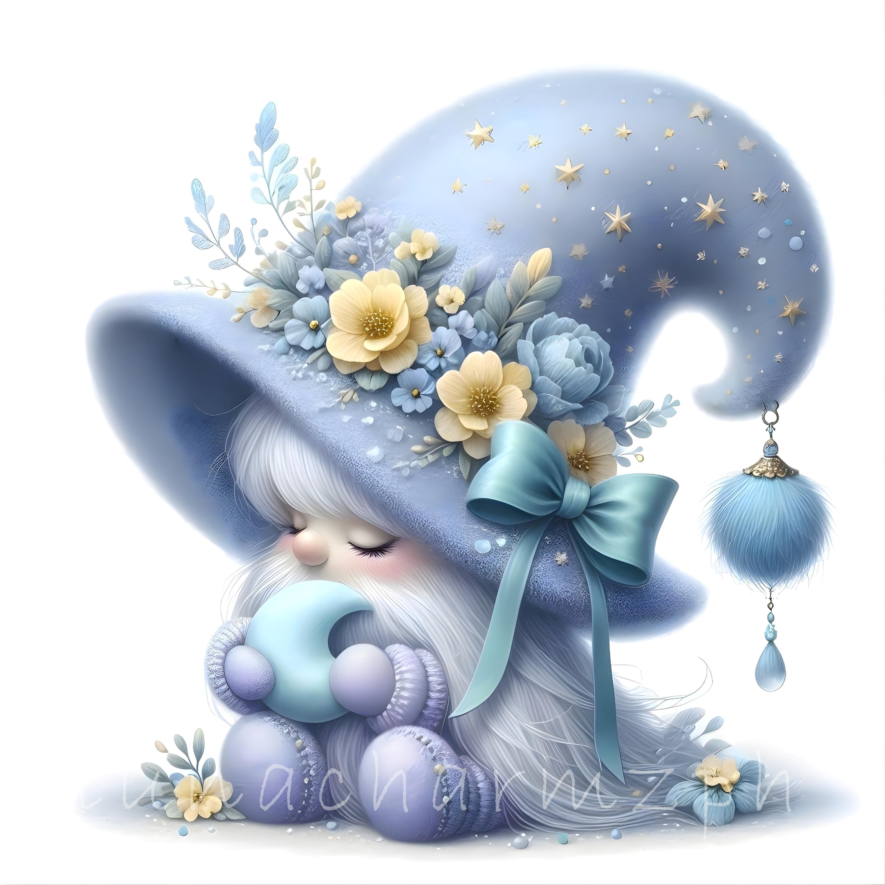 10 Cute Mystical Gnomes, Gnome Clipart Bundle, Whimsical Gnomes With ...