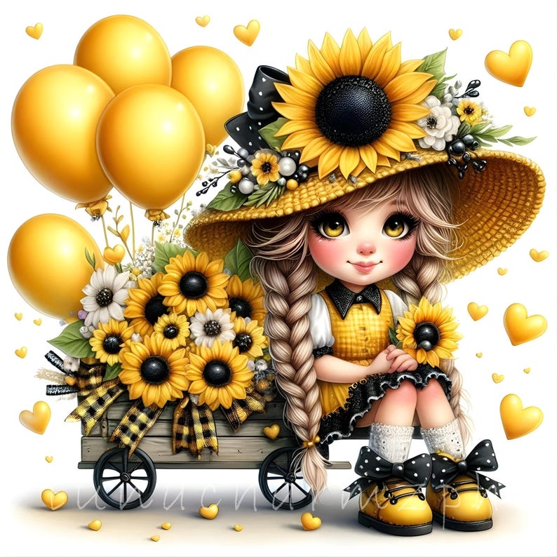 10 JPG Valentine Clipart, Cute Bee Gnomes Valentine, Whimsical Love Bee ...