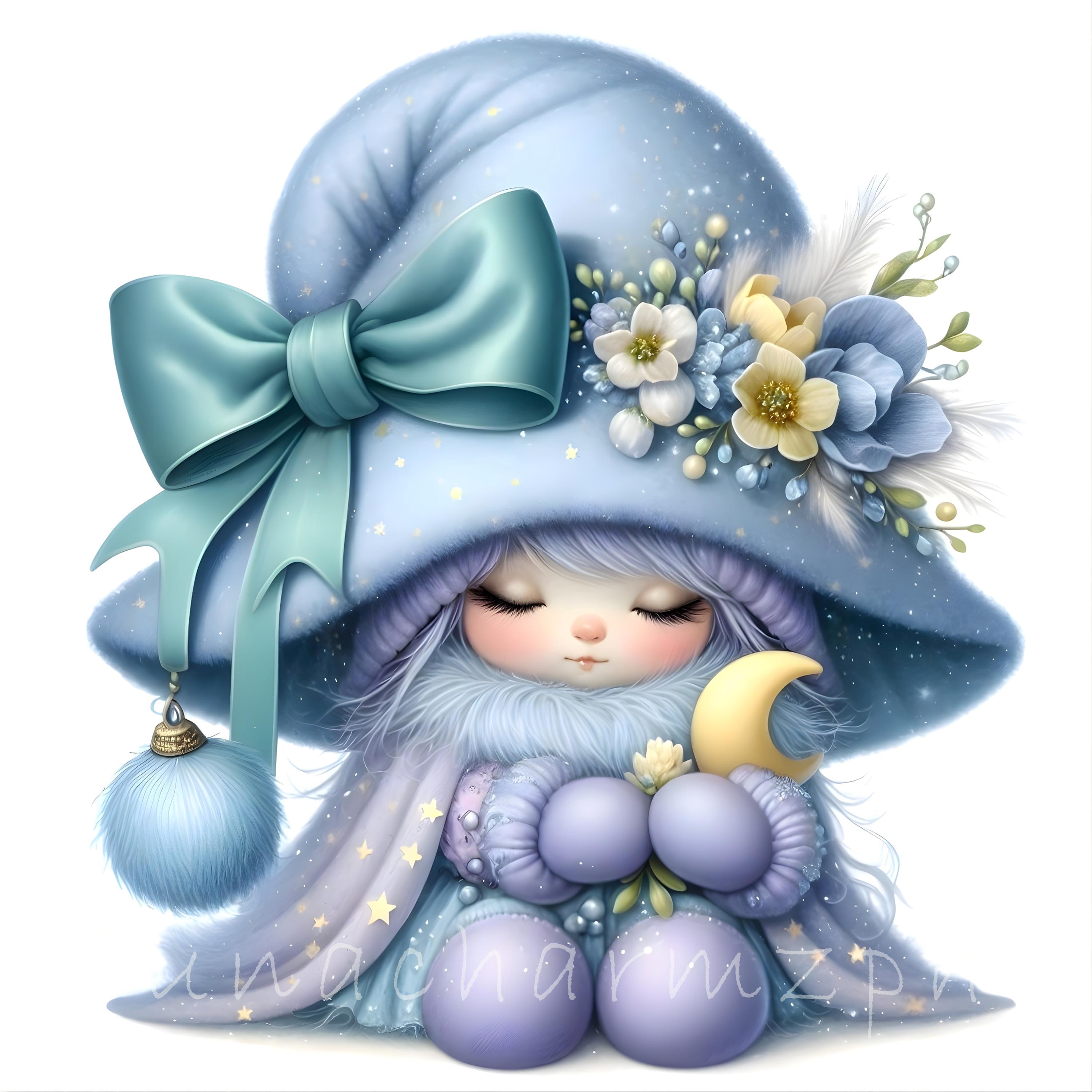 10 Cute Mystical Gnomes, Gnome Clipart Bundle, Whimsical Gnomes With ...