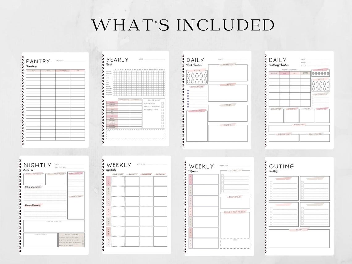 Home Management Planner|home Organizer|household Planner|cleaning Check ...