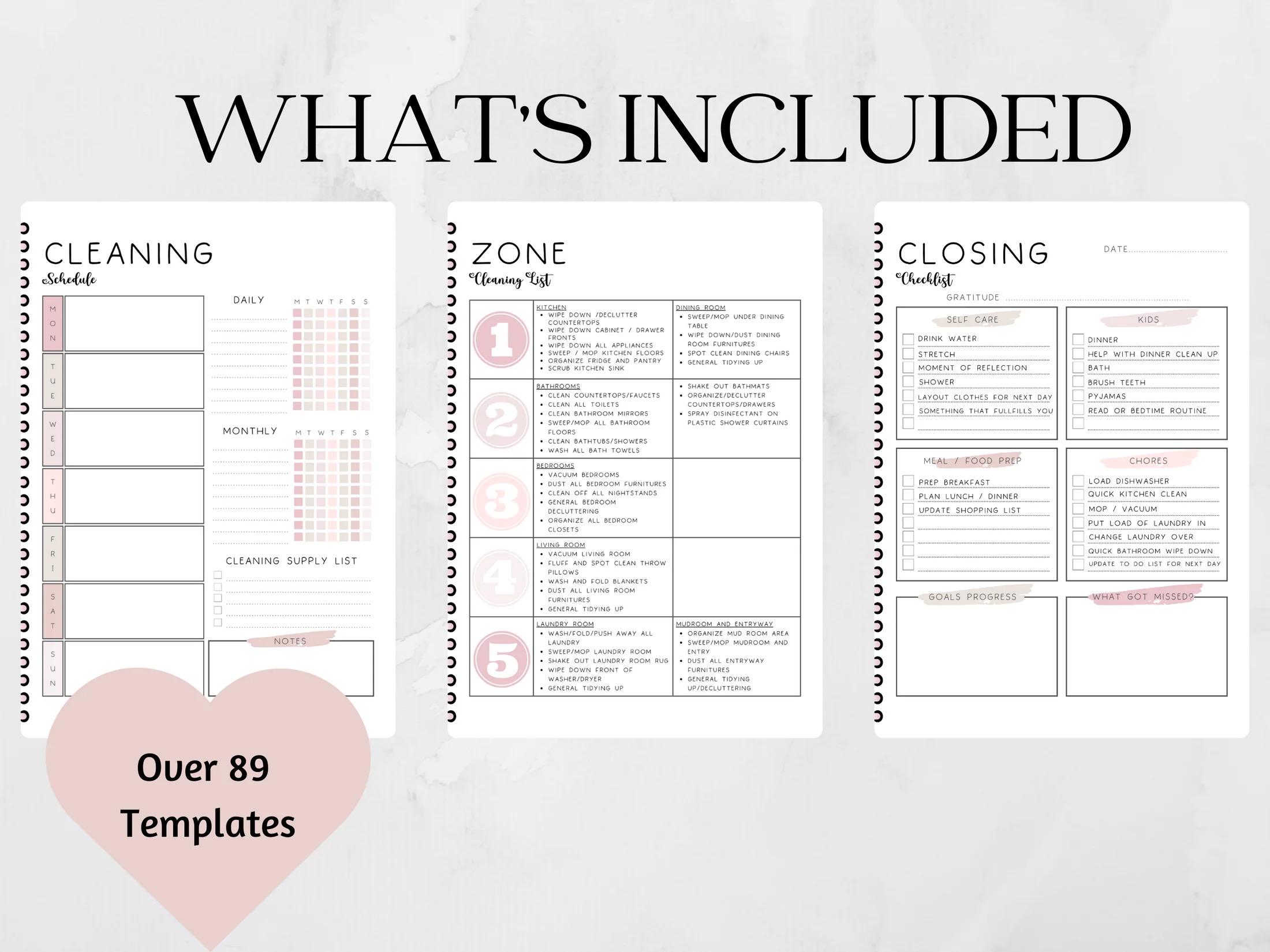 Home Management Planner|home Organizer|household Planner|cleaning Check ...