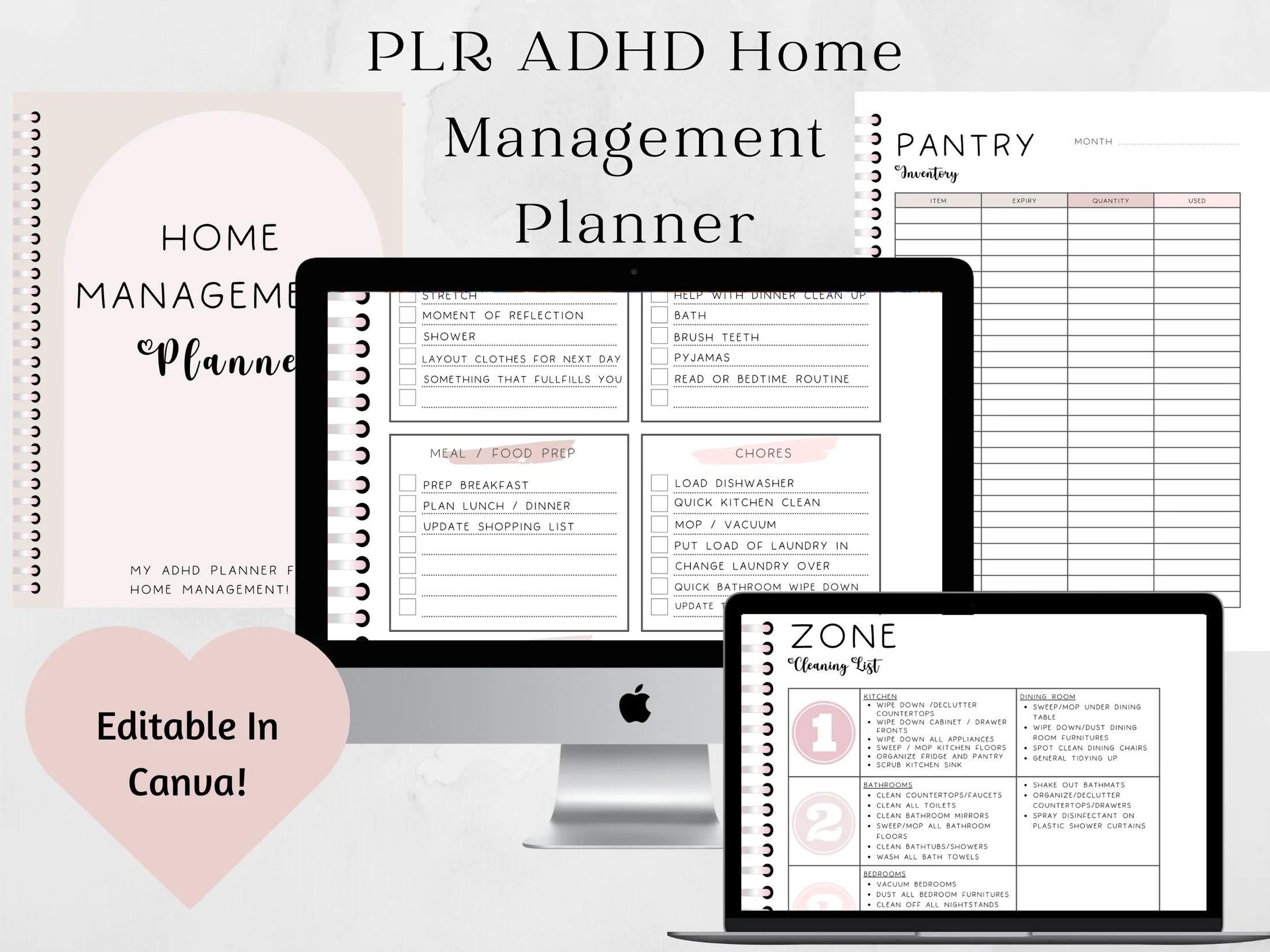 Home Management Planner|home Organizer|household Planner|cleaning Check ...