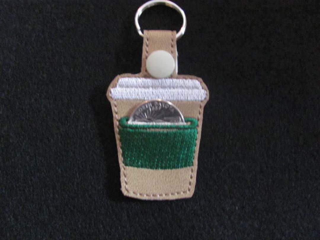 Quarter Keeper Key Chain, Coffee Cup Keychain, to Go Cup Quarter Holder ...